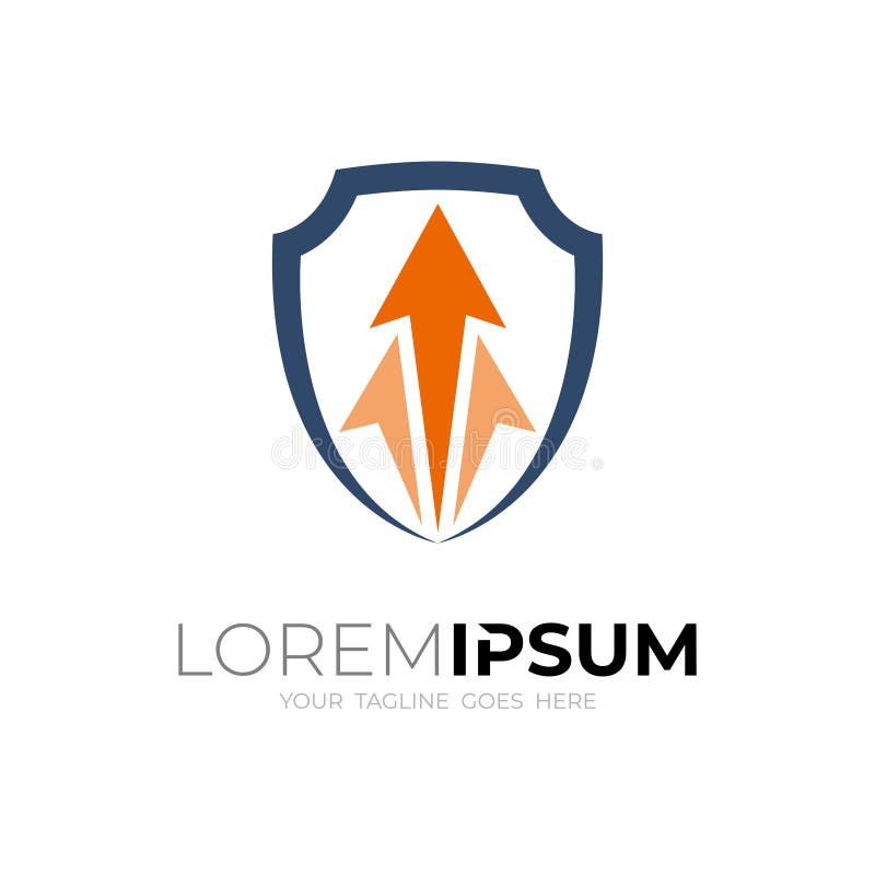 Shield Logo and Up Arrow Design Template Stock Vector - Illustration of ...