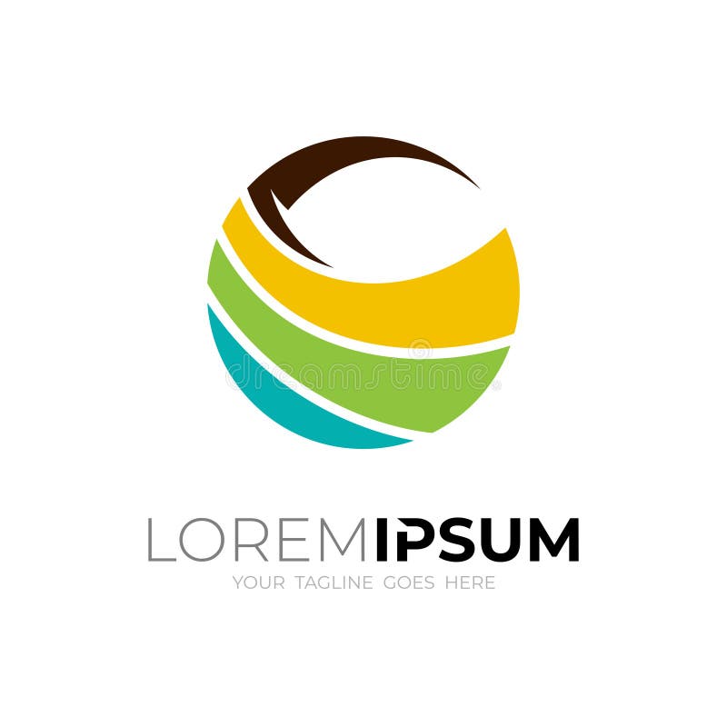 Simple Logo with Globe Design Colorful Stock Vector - Illustration of ...