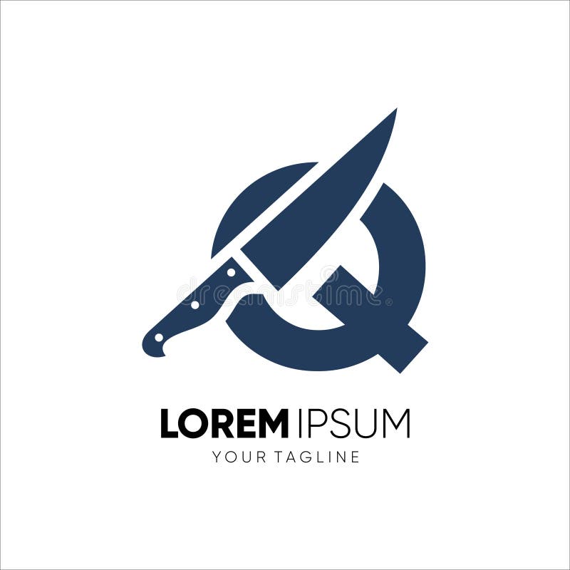 Letter Q Knife Logo Design Vector Stock Vector - Illustration of dish ...