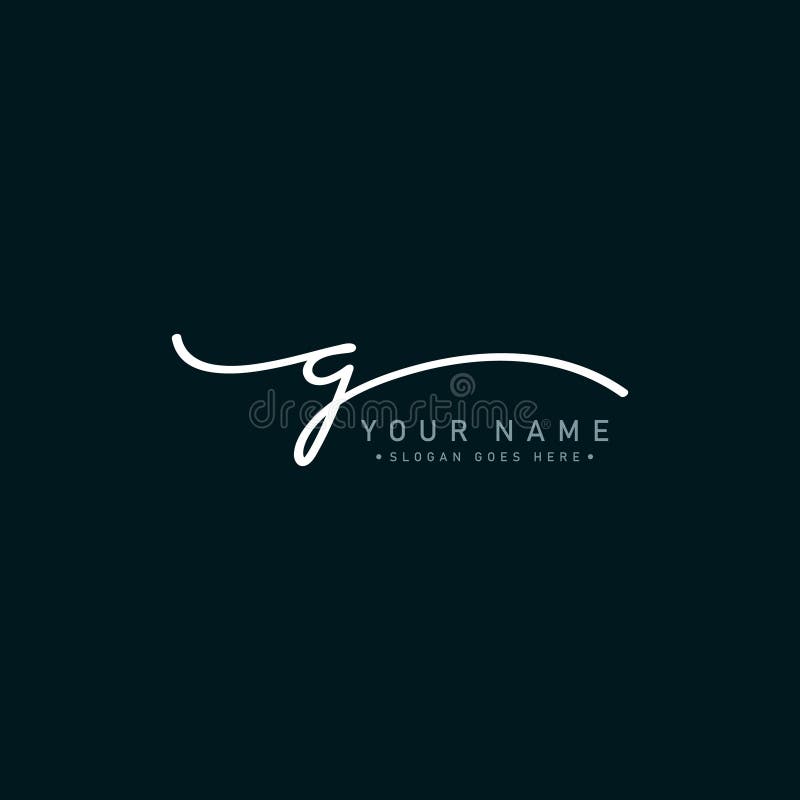 Handwritten Signature Logo for Initial Letter G Stock Vector ...