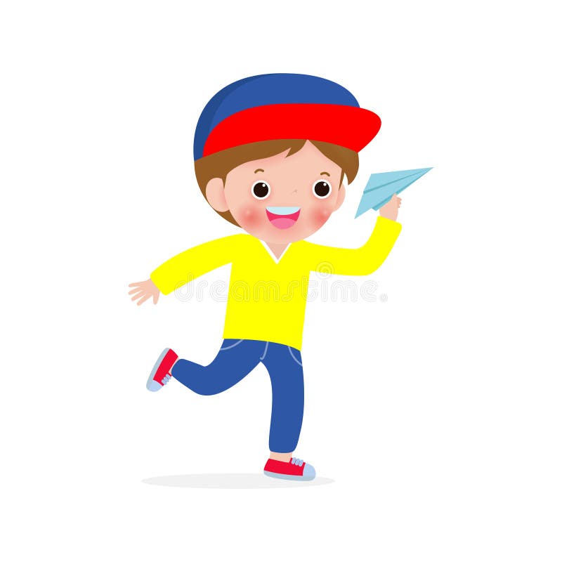 Kid Paper Plane Flying Stock Illustrations – 488 Kid Paper Plane Flying ...