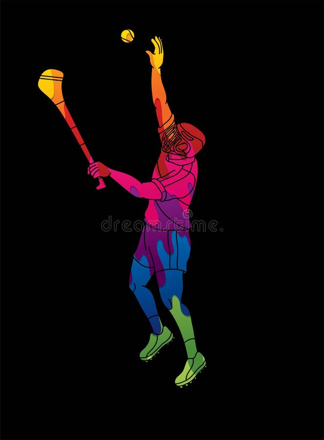 Irish Hurley Sport Cartoon Graphic Vector. Stock Vector - Illustration ...