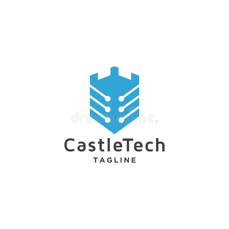 Castle Tech Security Logo Icon Design Template Stock Vector ...