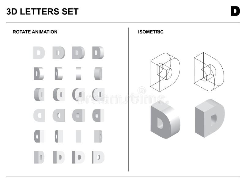 3d Z Alphabet Letters Set Animate Isometric Wireframe Vector Stock ...