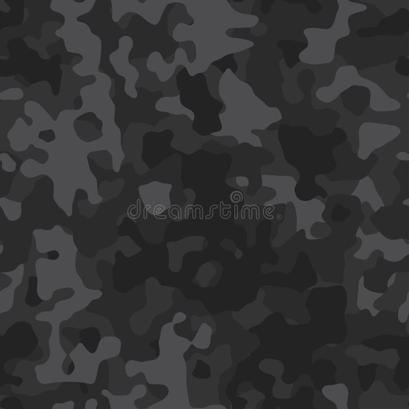 Black Military Background of Soldier Camouflaging, Seamless Pattern ...