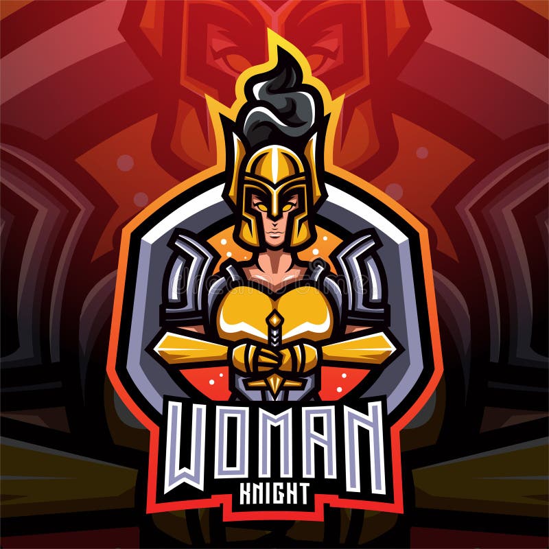 Women Knight Esport Mascot Logo Stock Vector - Illustration of ...