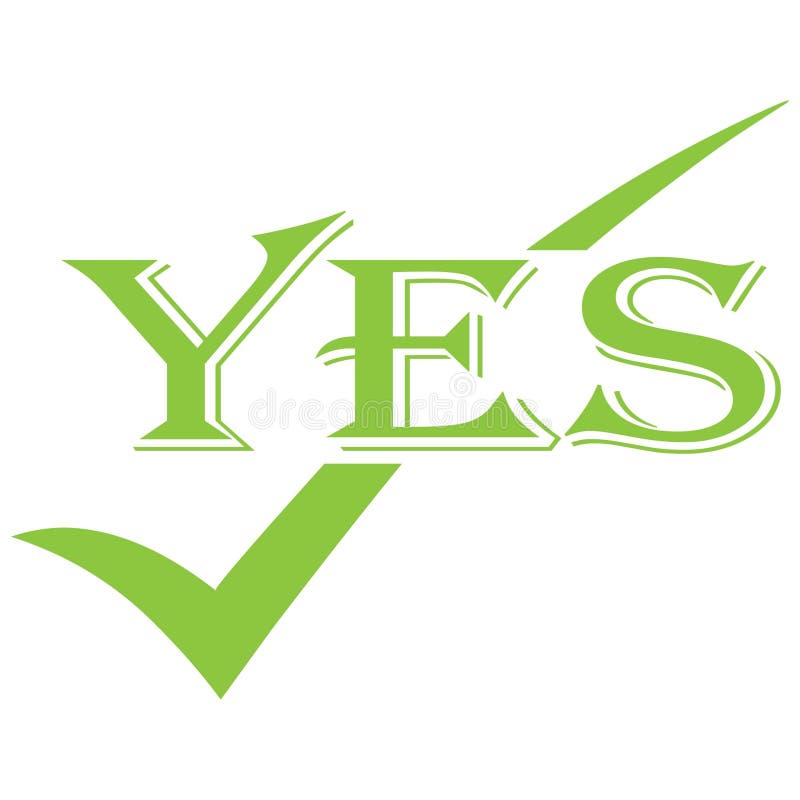 Yes logo design vector stock vector. Illustration of decision - 211063815