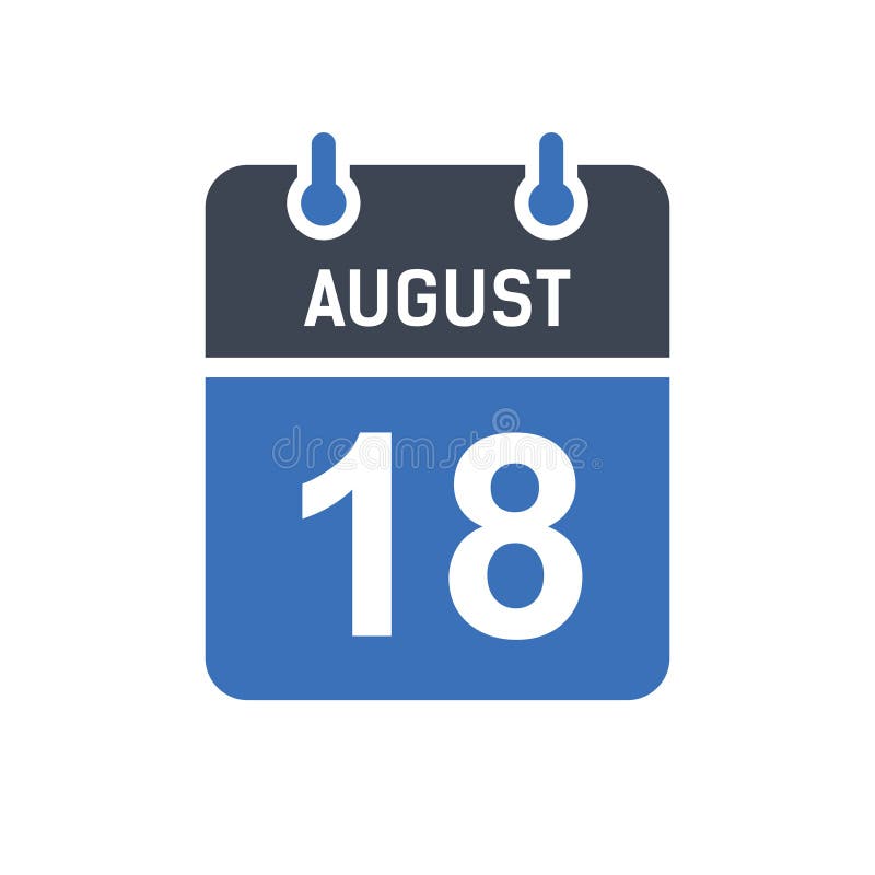 August 18 Calendar Date Icon, Event Date Icon, Calendar Date, Icon ...