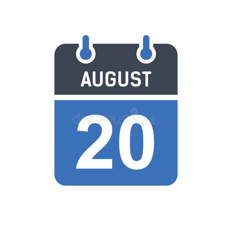 August 20 Calendar Date Icon, Event Date Icon, Calendar Date, Icon ...