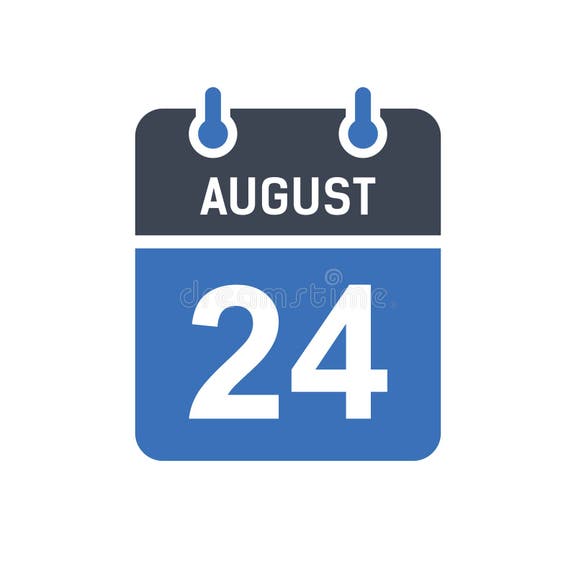 August 24 Calendar Date Icon, Event Date Icon, Calendar Date, Icon ...