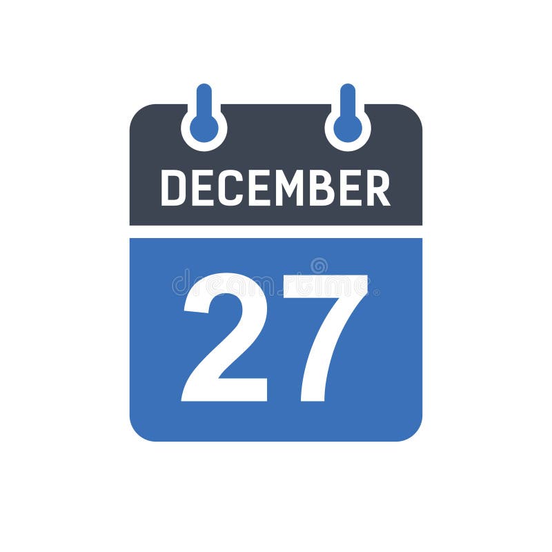 December 27 Calendar Date Icon, Event Date Icon, Calendar Date, Icon ...