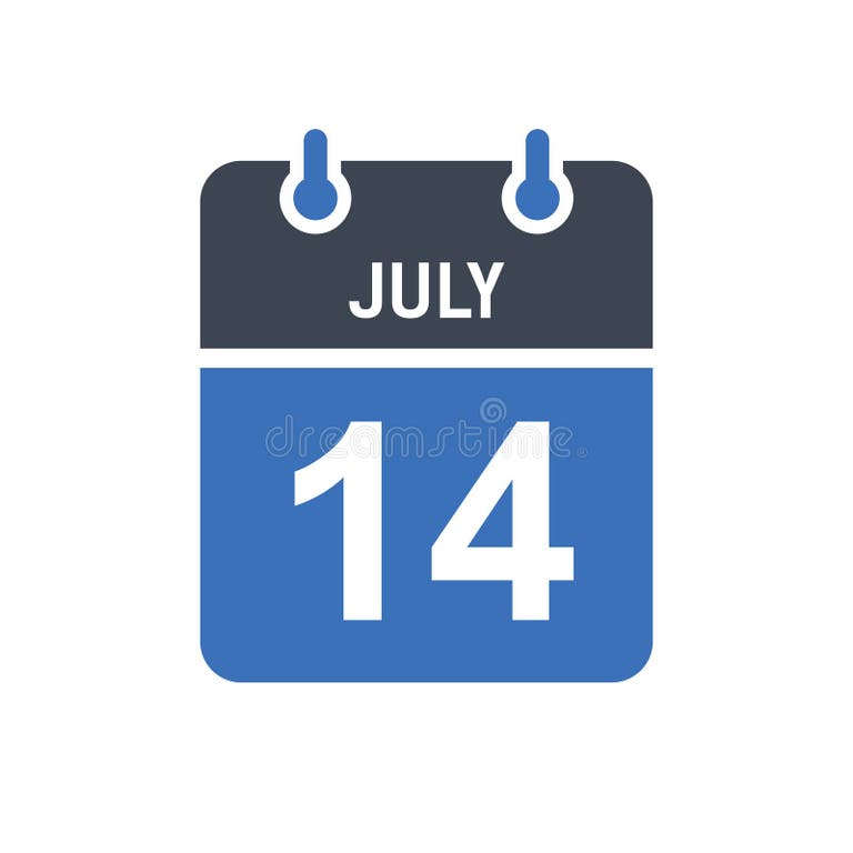 July 14 Calendar Date Icon, Event Date Icon, Calendar Date, Icon Design ...