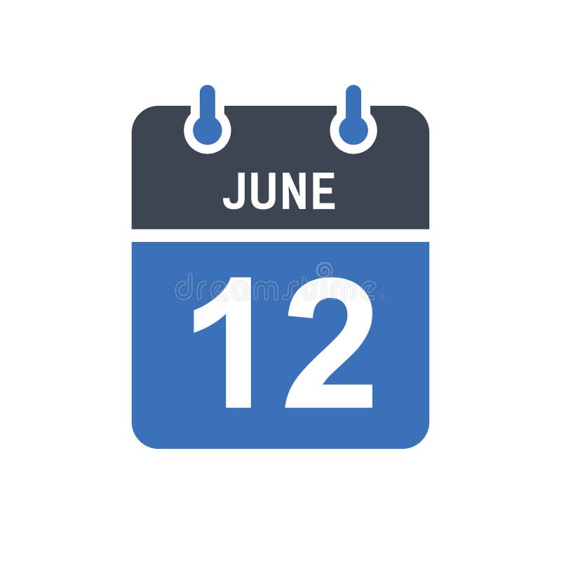 June 12 Calendar Date Icon, Event Date Icon, Calendar Date, Icon Design ...