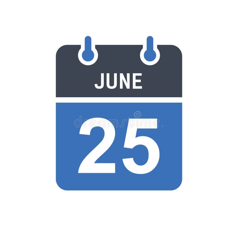 June 25 Calendar Date Icon, Event Date Icon, Calendar Date, Icon Design ...
