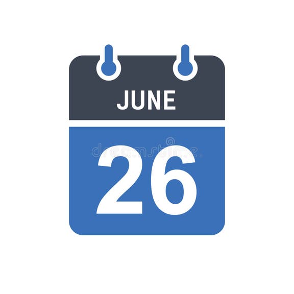 June 26 Calendar Date Icon, Event Date Icon, Calendar Date, Icon Design ...