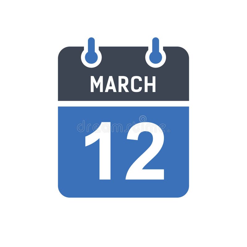 March 12 Calendar Date Icon, Event Date Icon, Calendar Date, Icon ...