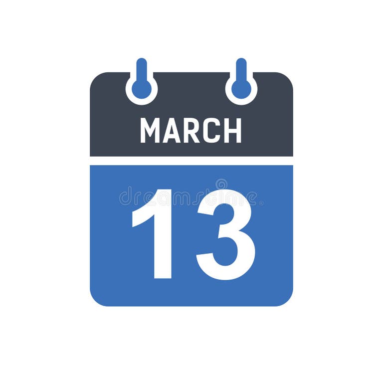 March 13 Calendar Date Icon, Event Date Icon, Calendar Date, Icon ...