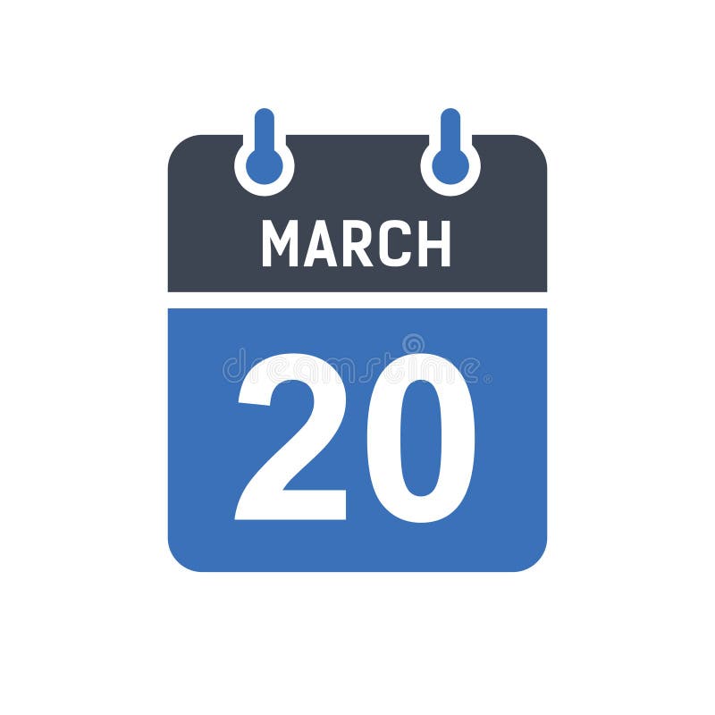 March 20 Calendar Date Icon, Event Date Icon, Calendar Date, Icon ...