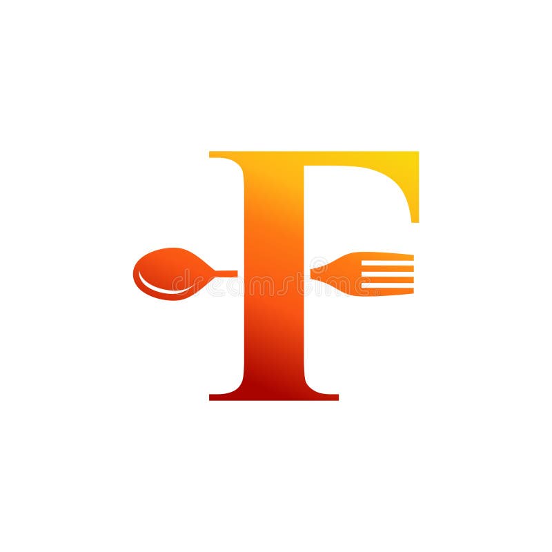 Letter F Spoon and Fork Logo Design Vecktor Stock Vector - Illustration ...