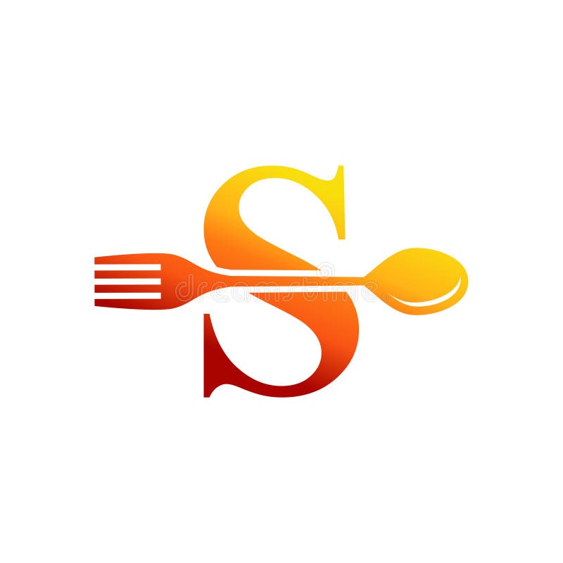 Letter S Spoon and Fork Logo Design Vecktor Stock Vector - Illustration ...