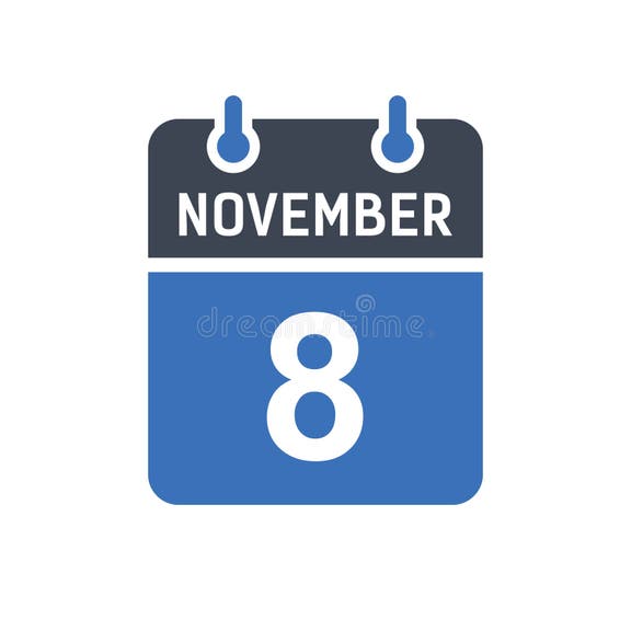 November 8 Calendar Date Icon, Event Date Icon, Calendar Date, Icon ...