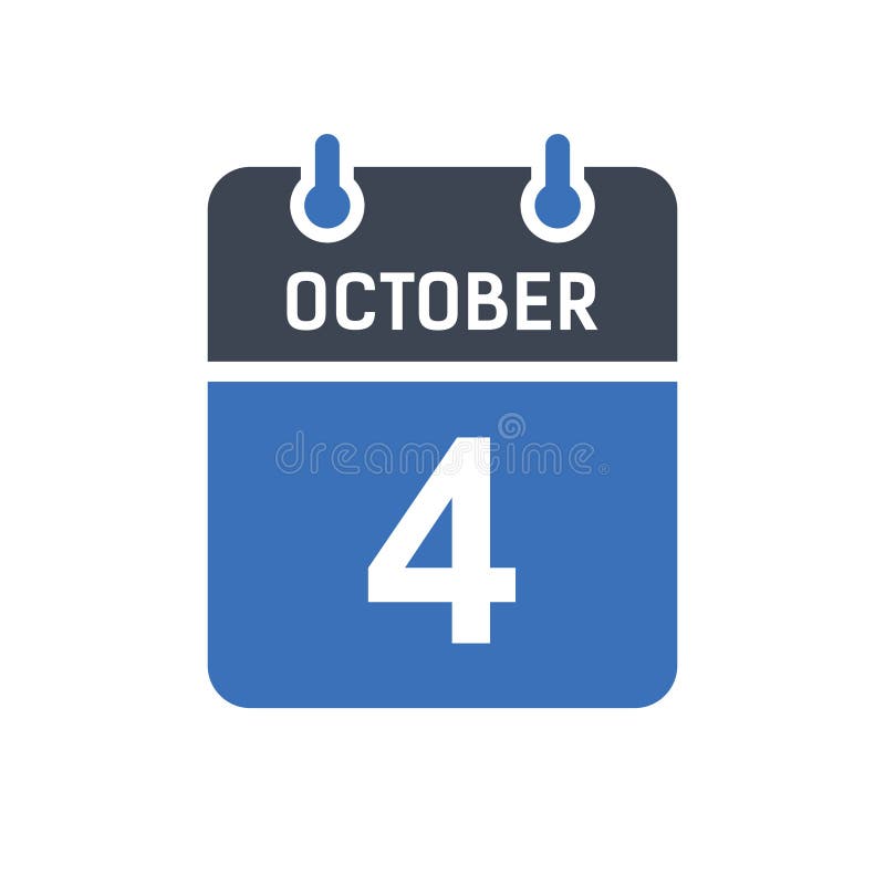 October 4 Calendar Date Icon, Event Date Icon, Calendar Date, Icon ...