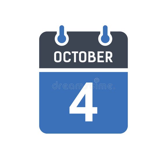 October 4 Calendar Date Icon, Event Date Icon, Calendar Date, Icon ...