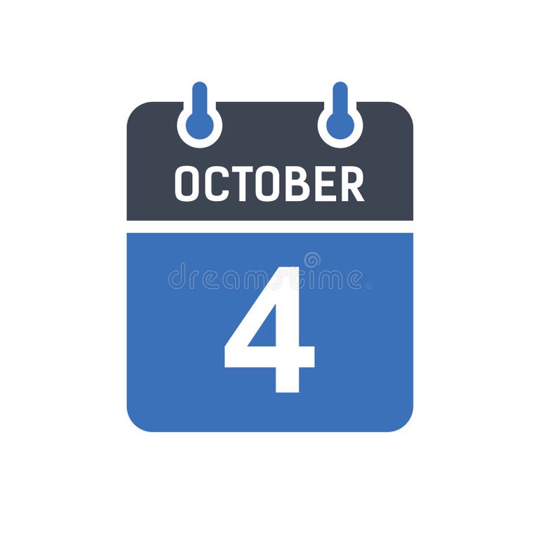 October 4 Calendar Date Icon, Event Date Icon, Calendar Date, Icon ...