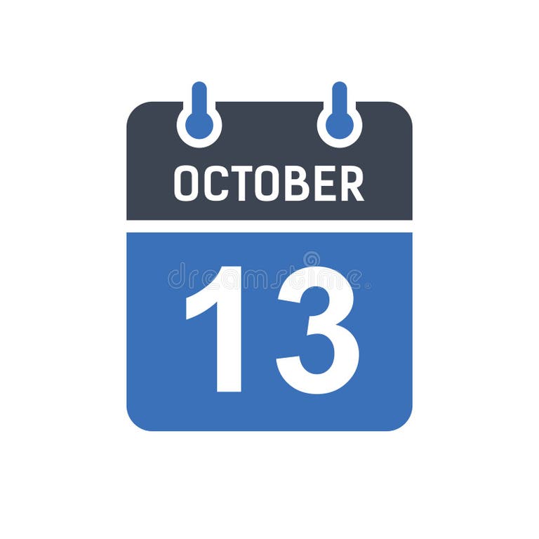 October 13 Calendar Date Icon, Event Date Icon, Calendar Date, Icon ...