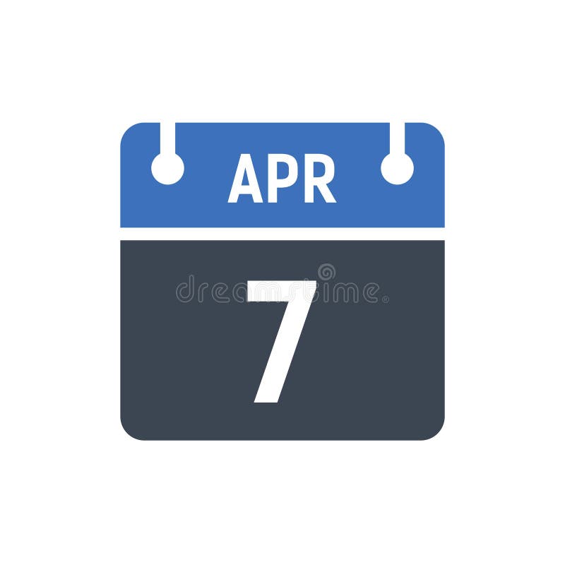 April 7 Calendar, Date, Interface, Time Icon, Web, Internet, Setting ...