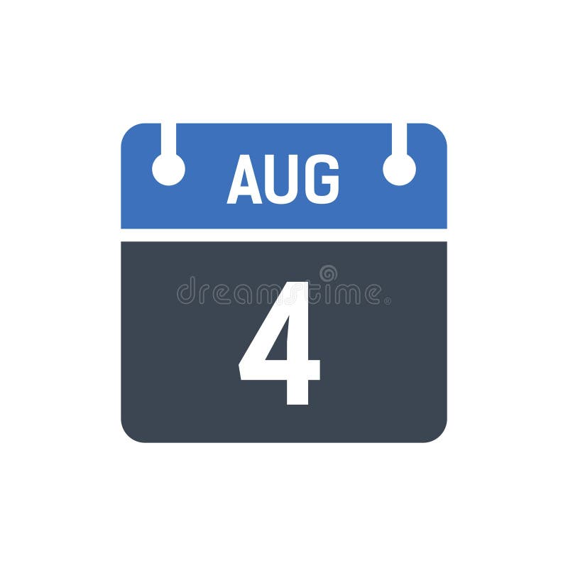 August 4 Calendar, Date, Interface, Time Icon, Web, Internet, Setting ...