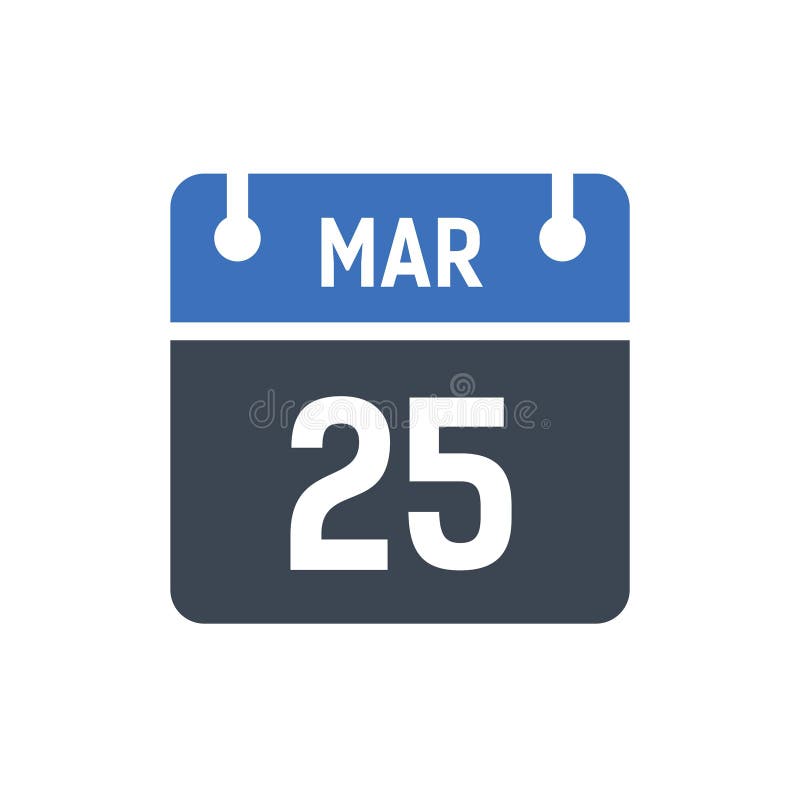 March 25 Calendar, Date, Interface, Time Icon, Web, Internet, Setting ...