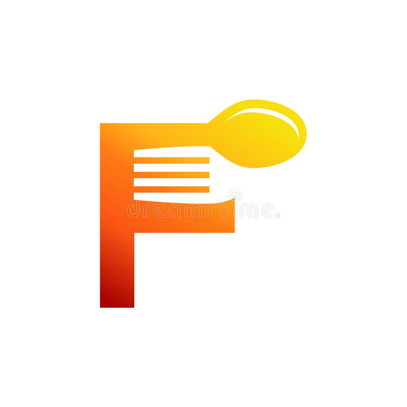 Letter F Spoon and Fork Logo Design Vecktor Stock Vector - Illustration ...