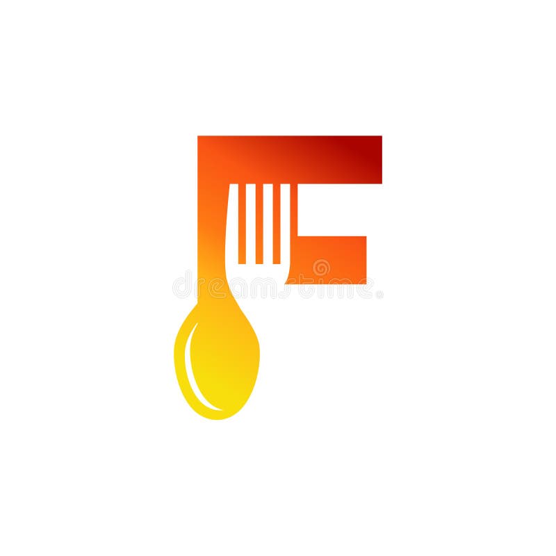Letter F Spoon and Fork Logo Design Vecktor Stock Vector - Illustration ...