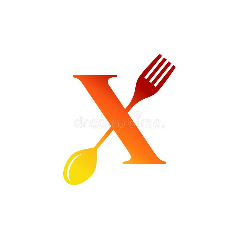 Letter X Spoon and Fork Logo Design Vecktor Stock Vector - Illustration ...