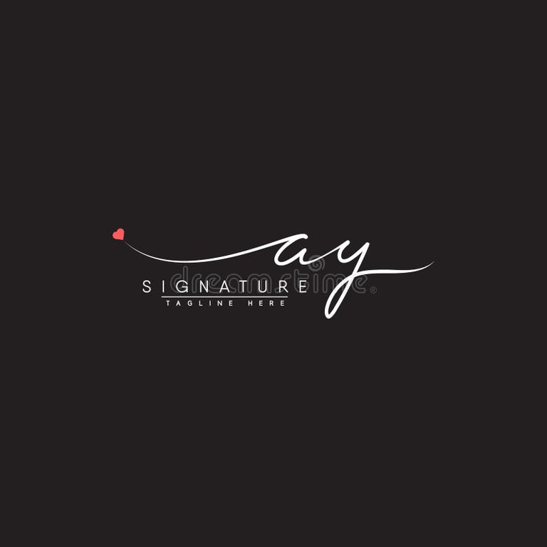 AY Initial Letter Logo - Handwritten Vector Logo in Signature Stock ...