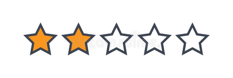 Two Stars Customer Product Rating Review Flat Icon, Two Stars Customer ...