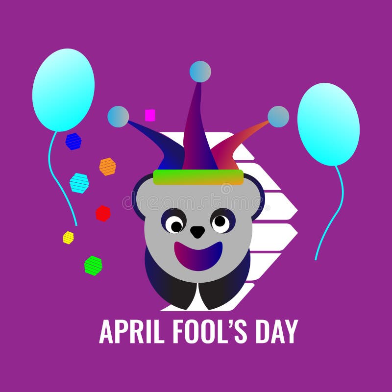 April Fool`s Day panda stock vector. Illustration of child - 211362359