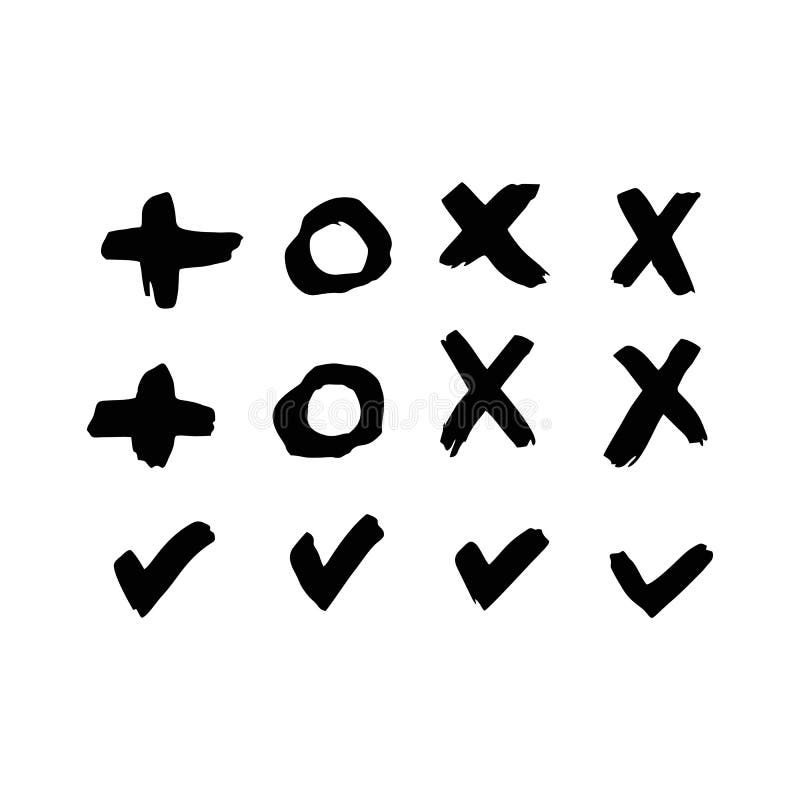 Black Vector Check Mark and Cross Mark Stock Vector - Illustration of ...