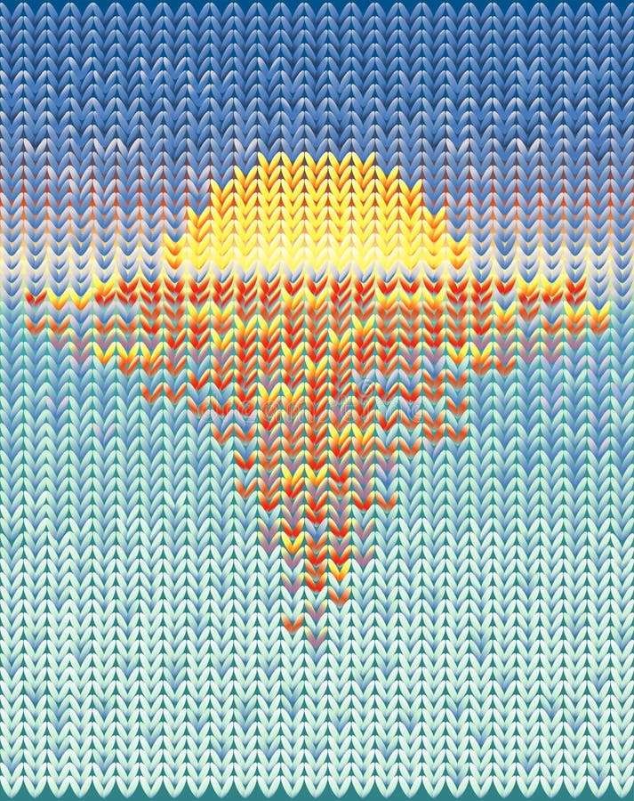 Knitted Sunny Sunset Wallpaper, Vector Stock Vector - Illustration of ...