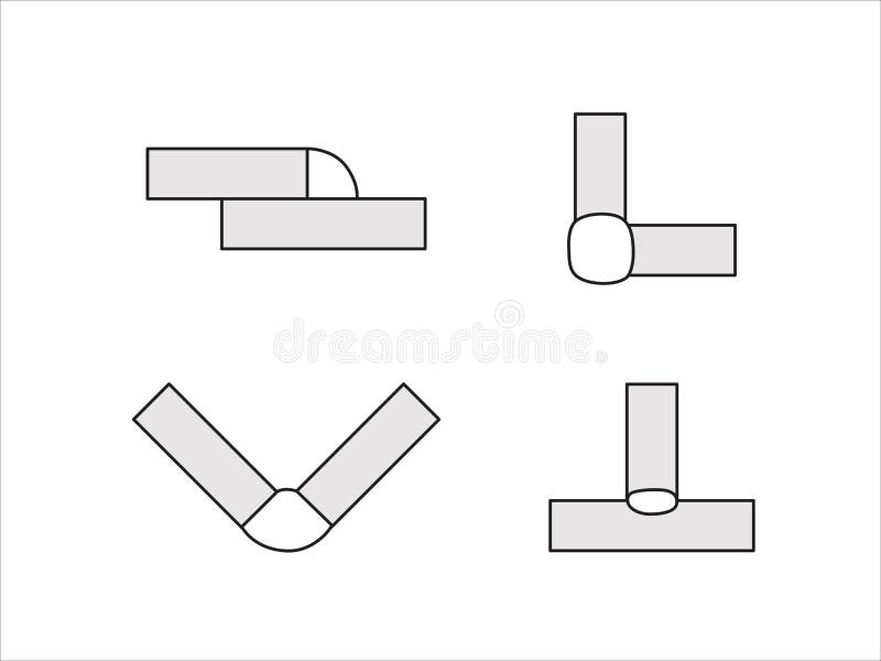 Welding of Different Types of Connections Stock Vector - Illustration ...