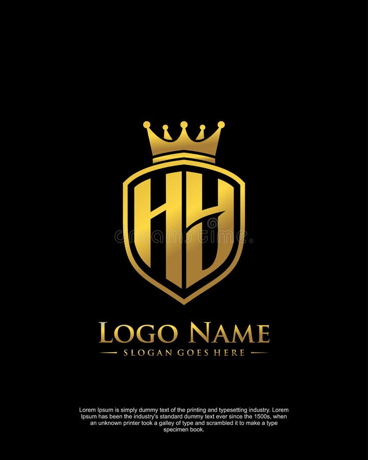 Initial HY Letter with Shield Style Logo Template Vector Stock Vector ...