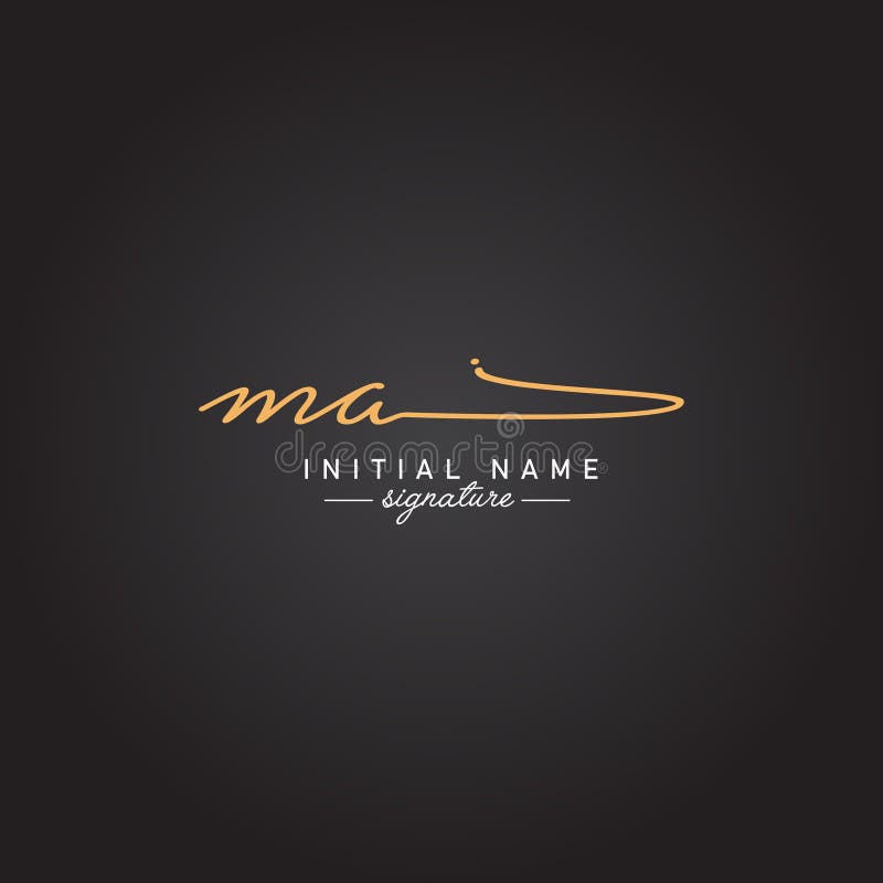MA Initial Letter Logo - Handwritten Signature Style Stock Vector ...