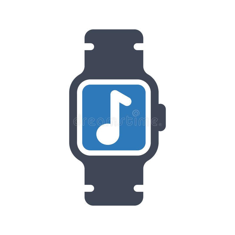 Smartwatch Music Player App Technology Outline Stock Vector ...