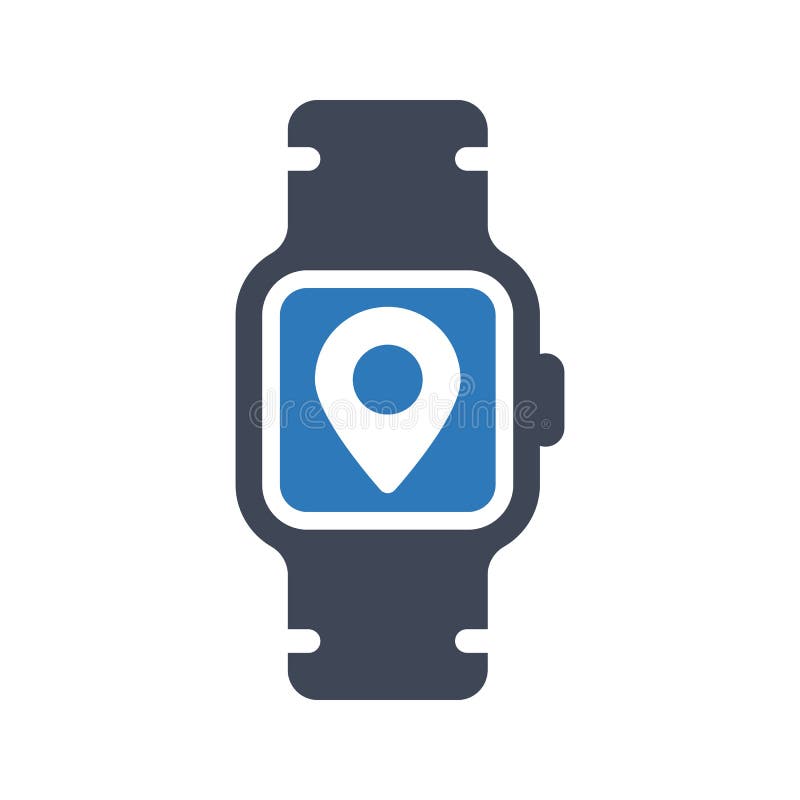 Smartwatch Location Icon. Vector Graphics Stock Vector - Illustration ...