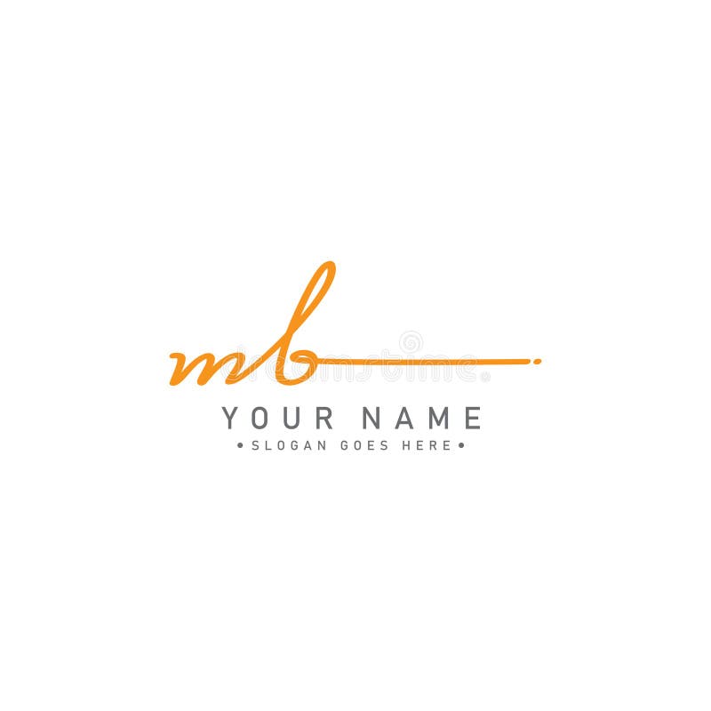 Initial Letter MB Logo - Handwritten Signature Stock Vector ...