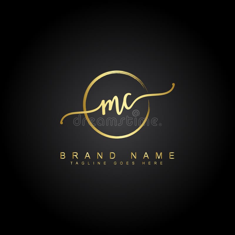 Initial Letter MC Logo - Handwritten Signature Stock Vector ...