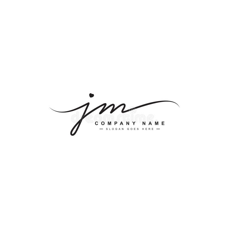 JM Initial Letter Logo - Handwritten Signature Stock Vector ...