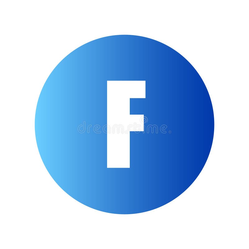 Letter F Logo Symbol in Blue Gradient Circle. Stock Vector ...