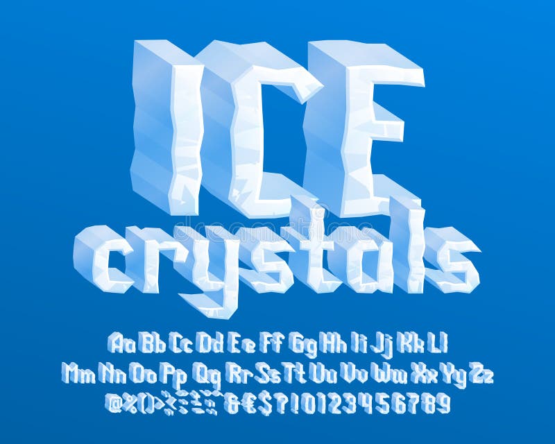 3d Ice Alphabet Font Frozen Letters Numbers Stock Illustrations – 736 ...